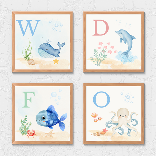 Coastal Alphabet Prints | Printable Ocean Animal Alphabet Art – Coastal ...